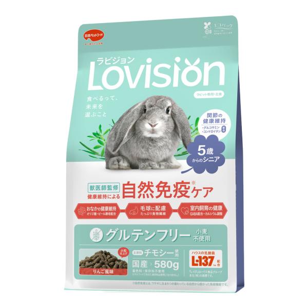 メーカー：日本ペットフード メーカー画像　ラビジョン　ラビットフード　５歳からのシニア　５８０ｇ　4951761532148　Lovision　日本ペットフード　小動物　小動物用　小動物フード　おやつ　オヤツ　エサ　えさ　餌　フード　ドライ...