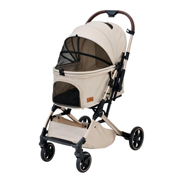 メーカー：ジェックス ＧＥＸ　ＯＳＯＴＯ　ＧＲＡＣＥ　ＱＣＩＩ　シュクレ　キャリー　4972547928955　ペットカート　犬　犬用品　カート　手押し車　ワンタッチ　小型犬　折り畳み　ベージュ　ペットキャリー　ペット　スロープ　シニア　シ...