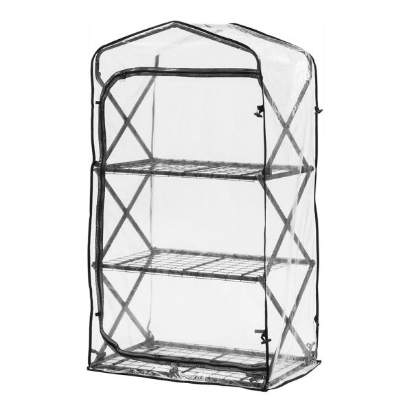 メーカー：タカショー タカショー　ビニール温室　折りたたみ　ダブルジップ温室　３段　ＧＲＨ−Ｆ０２　簡易温室　4975149558940　gardening　組み立て　植物　冬　棚　ラック　小型　ビニールハウス　ハウス　温室　保温　保湿　寒...