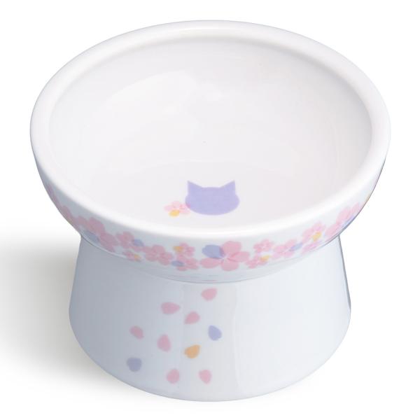 メーカー：猫壱 メーカー画像　食器　猫用　猫壱　脚付フードボウル　レギュラー　ｓａｋｕｒａ２０２６　4582725983234　猫用品　用品　猫　ねこ　ネコ　ねこ用　ネコ用　キャット　cat　フードボウル　フードボール　器　餌皿　皿　お皿　...