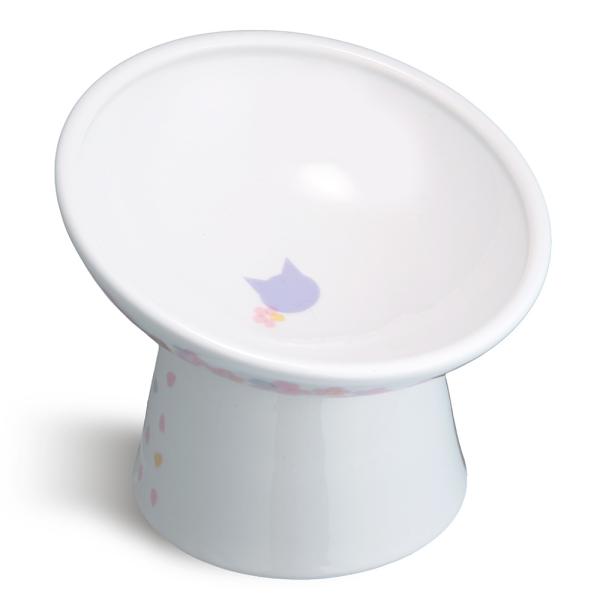 メーカー：猫壱 メーカー画像　食器　猫用　猫壱　脚付にゃにゃめフードＲ　ｓａｋｕｒａ２０２６　4582725983241　猫用品　用品　猫　ねこ　ネコ　ねこ用　ネコ用　キャット　cat　フードボウル　フードボール　器　餌皿　皿　お皿　餌やり...