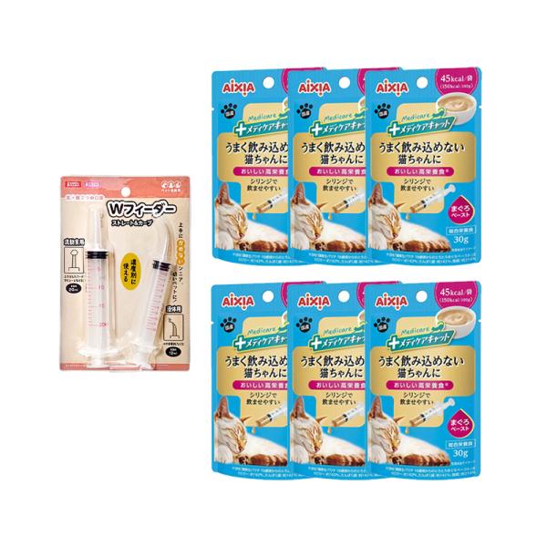 メーカー：用品セット アイシア　メディケアキャット　シリンジで飲ませやすい　まぐろペースト　３０ｇ×６　＋　シリンジ付き　2250003774530　うまく飲み込めない猫ちゃんに　4580101262645　MCP-3　猫フード　キャットフ...
