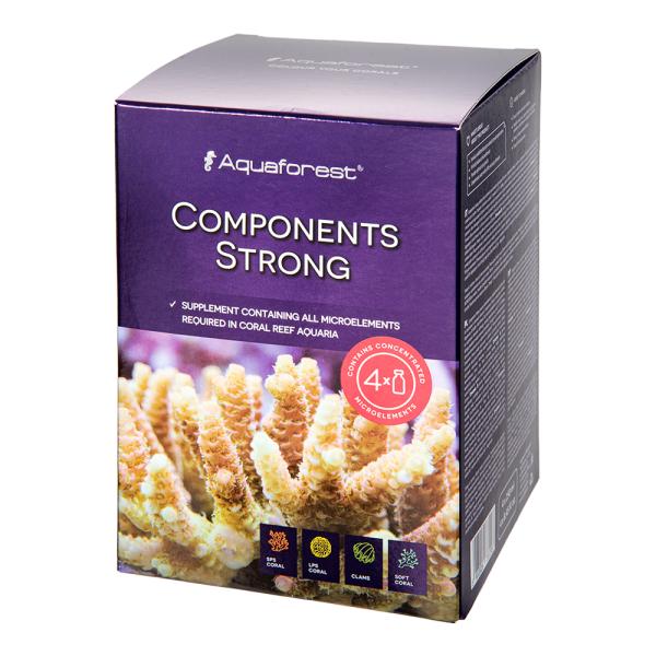 メーカー：アクアフォレスト アクアフォレスト　Ｃｏｍｐｏｎｅｎｔｓ　Ｓｔｒｏｎｇ（２５０ｍｌ×４）　アクア用品　アクアリウム　アクア　アクアリウム用品　海水　海水水槽　サンゴ　サンゴ水槽　SPS　LPS　ソフトコーラル　ハードコーラル　水質...