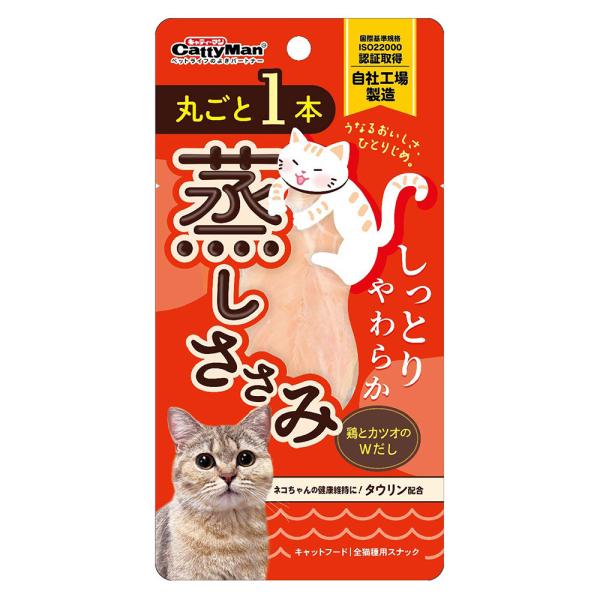 メーカー：ドギーマン ドギーマン　丸ごと１本蒸しささみ　鶏とカツオのＷだし　１本　ねこ　ネコ　猫　キャティーマン　キャットフード　catfood　おやつ　餌　えさ　エサ　ごはん　ご飯　フード　ご褒美　ほうび　しつけ　レトルト　ささみ　鶏ささ...