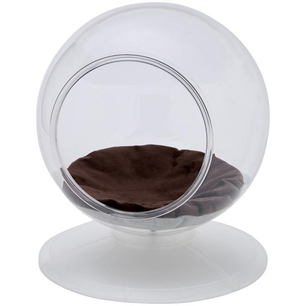 メーカー：ドギーマン ドギーマン　Ｃｌｅａｒ　ｓｐｏｔ　猫用品　ネコ　猫　スポット　ハウス　ベッド　ベット　家　球体　球体型　丸型　猫用　猫用ベッド　クッション付き　プラスチック　透明　クリア　PET　樹脂　組み立て式　組立　簡易組立式　4...