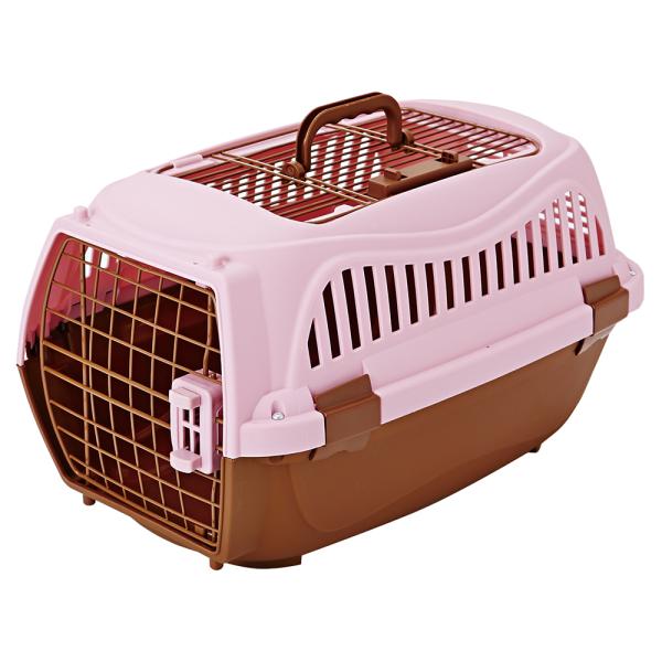 メーカー：ペティオ minimalcarry　dog_carrycage　neko_carrycage　20171121　ペティオ　２ドア　スマイルキャリー　ピンク　Ｍ　4903588220241　犬　猫　犬猫用　キャリー　コンテナ　カート...