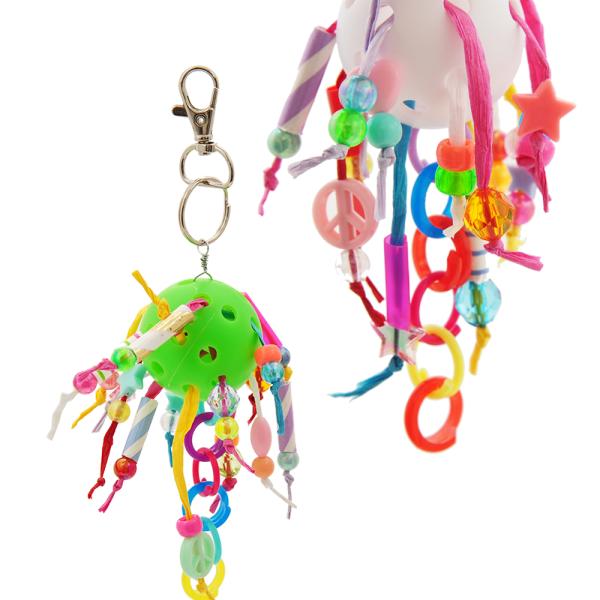 メーカー：(株)リーフ Leaf Corp _animal　トリ　鳥　インコ　オウム　セキセイインコ　コザクラインコ　オカメインコ　ウロコインコ　小型インコ　中型インコ　おもちゃ　バードトイ　カラフル　ボール　玉　球　風船　吊り下げ　ビーズ...