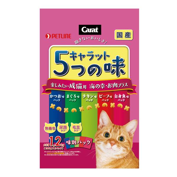 メーカー：ペットライン 猫フード　ドライフード　日清ペットフード　キャラット　キャラットシリーズ　20100917　ＤＦ　cat_dry　キャラット５つの味　_Dryfood　_Zenseicho　S_Fish　_kokusan　_neko...