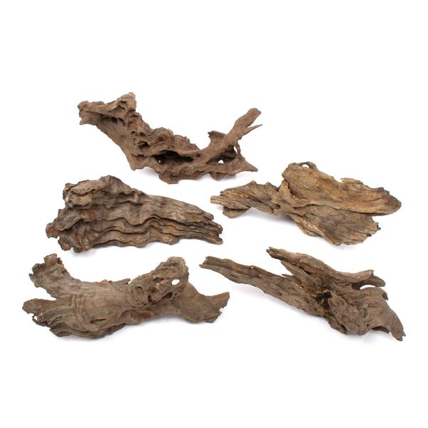 形状お任せ　煮込み済み　ウェーブウッド　Ｍサイズ（約２５〜３５ｃｍ）　５本　2250008080551　流木　塊状流木　アクア用品　レイアウト素材　レイアウト　素材　熱帯魚　アクアリウム　パルダリウム　コケリウム　アクアテラリウム　水槽用ア...