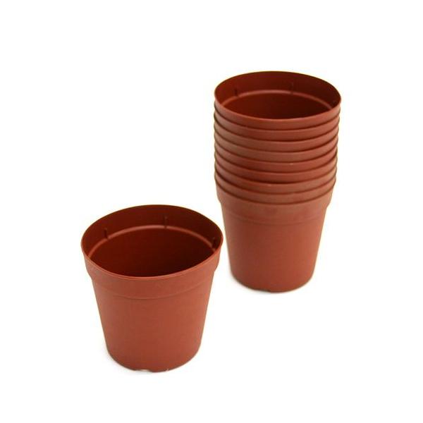 鉢　植木鉢　ガーデニング用品　ガーデニング　園芸用品　ポット　_gardening　茶ポットシリーズ　simple_pot　プラポット　７．５ｃｍ　茶　穴ありタイプ　１０個セット　植え替え　kosimizusaibai_pio