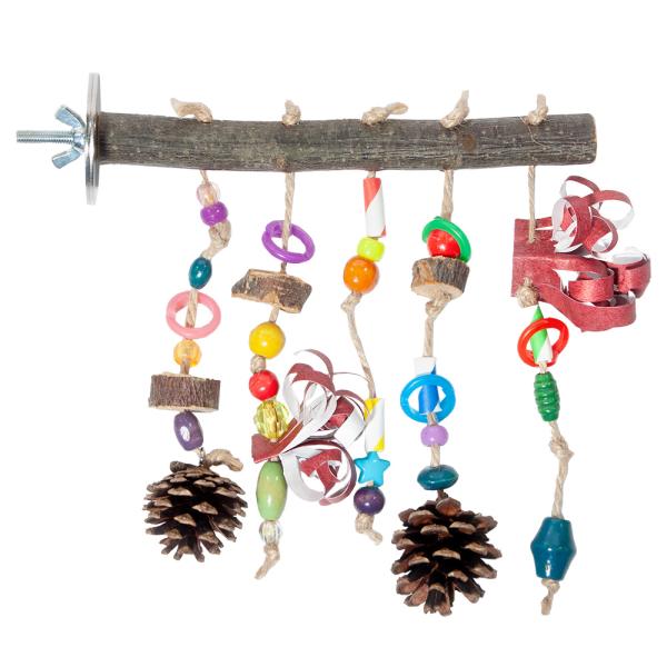 メーカー：(株)リーフ Leaf Corp 小鳥用　おもちゃ付きパーチ　天然素材　セキセイインコ　小型インコ　フィンチ　横固定式　4582645943097　リーフコーポレーション　リーフコーポ　リーフ　ＬＥＡＦ　Corp　necoyama...