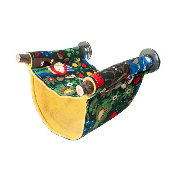 メーカー：(株)リーフ Leaf Corp パーチ付き　２段ハンモック　小　ジャングル　4582645943110　リーフコーポレーション　リーフコーポ　リーフ　ＬＥＡＦ　Corp　necoyama工房　鳥　トリ　用品　固定式　横固定式　布...