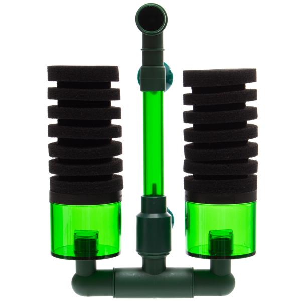 メーカー：(株)リーフ Leaf Corp ろ材が入れられるスポンジフィルター　ダブル　小　グリーン　4582645945565　アクアリウム用品　アクア用品　フィルター　ろ過　流動式フィルター　スポンジフィルター　淡水　海水　熱帯魚　生物...