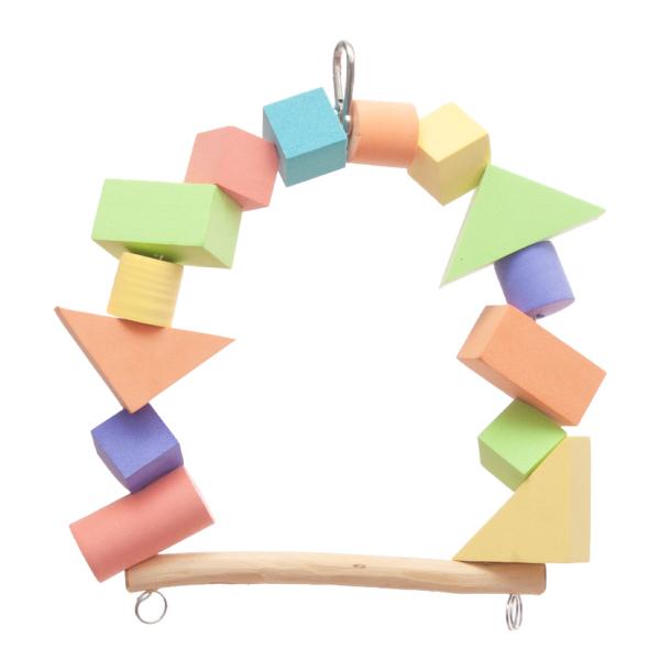 メーカー：(株)リーフ Leaf Corp カラフルブロックブランコ　色形おまかせ　4582645946517　リーフコーポレーション　リーフコーポ　リーフ　ＬＥＡＦ　Corp　necoyama工房　鳥　おもちゃ　玩具　バードトイ　ブランコ...