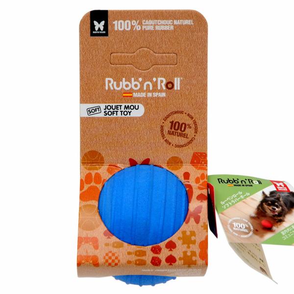 メーカー：プラッツ _dog　プラッツ　Ｒｕｂｂ’ｎ’Ｒｏｌｌ　ソフトラバーボール　Ｍ　ブルー　4979007105710　20190617　ｋｓｚｋ　dog　犬用品　犬　おもちゃ　ボール　ラバー　室内犬　opa2_yoko　line220...