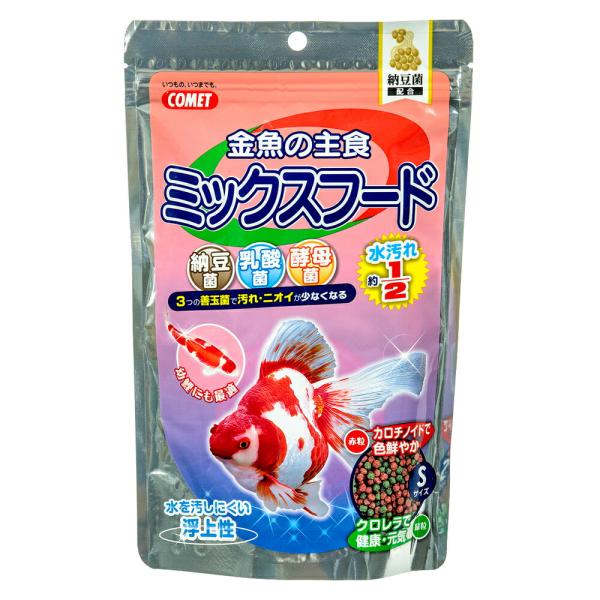 メーカー：イトスイ 金魚・メダカ　_aqua　コメット　金魚の主食　ミックスフード　納豆菌　２００ｇ　4971453055762　20180713　ＫＫ　カロチノイド　色揚げ　乳酸菌　酵母菌　浮上性　顆粒　金魚　きんぎょ　エサ　餌　アクアリ...