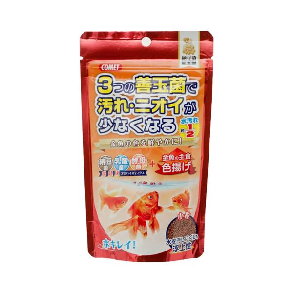 メーカー：イトスイ _aqua　金魚・メダカ　アクア用品　エサ　餌　金魚　コメット　金魚の餌　金魚の主食納豆菌　色揚げ　小粒　９０ｇ　顆粒　浮上性　善玉菌　納豆菌　乳酸菌　酵母菌　腸健康　水キレイ　金魚の色を鮮やかに　汚れ・ニオイが少なくな...