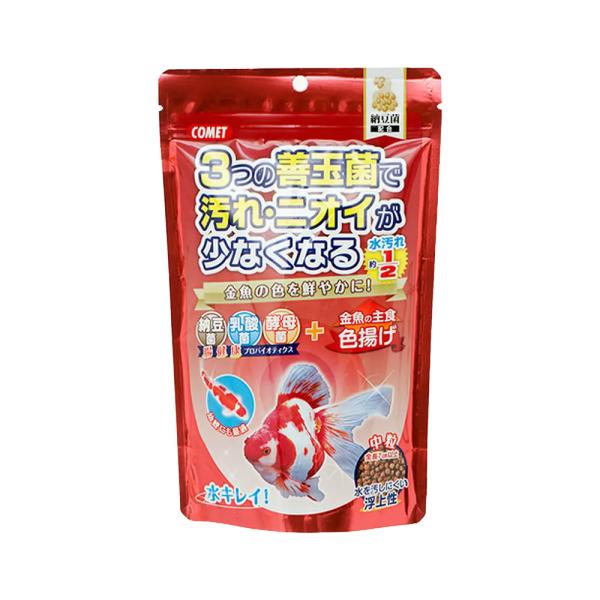 メーカー：イトスイ _aqua　金魚・メダカ　アクア用品　餌　エサ　金魚　コメット　金魚の餌　金魚の主食納豆菌　色揚げ　中粒　９０ｇ　顆粒　浮上性　善玉菌　納豆菌　乳酸菌　酵母菌　腸健康　水キレイ　金魚の色を鮮やかに　汚れ・ニオイが少なくな...