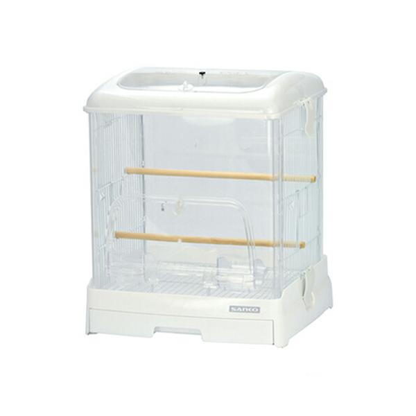 メーカー：三晃商会 minimalcages　鳥籠　_animal　小動物　鳥　小鳥　ケージ　鳥カゴ　引き出し　三晃商会　ＳＡＮＫＯ　サンコー　イージーホーム　クリアバード　３５　プラスチック　パネル　クリアー　透明　白　ホワイト　2012...