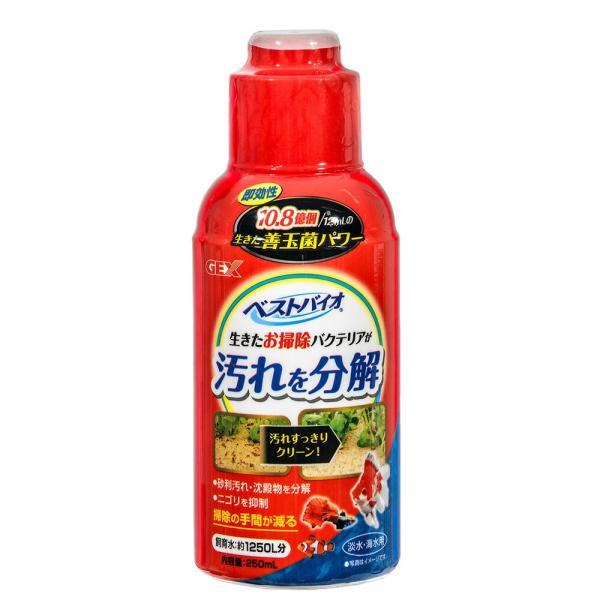 メーカー：ジェックス アクアリウム用品　アクア用品　熱帯魚　観賞魚　海水魚　水質　調整　水づくり　安定　善玉菌　バクテリア　汚れ　臭い　ニオイ　アンモニア　亜硝酸　分解　掃除　ＧＥＸ　ジェックス　ベストバイオ　２５０ｍｌ　ＫＷＯ　20140...