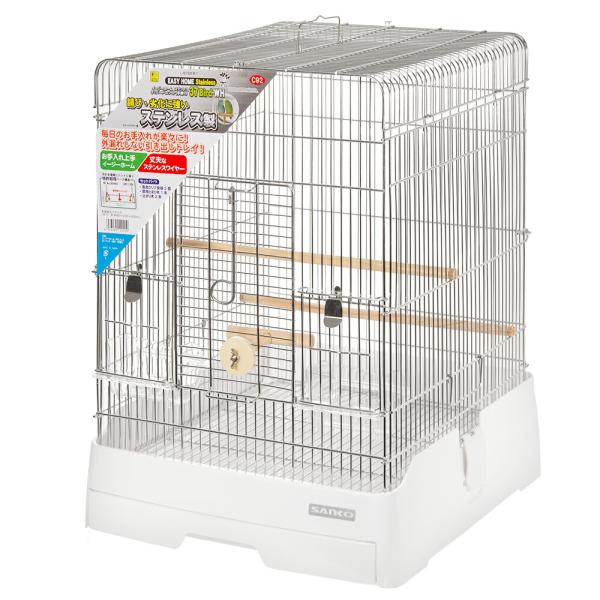 メーカー：三晃商会 minimalcages　鳥籠　_animal　三晃商会　ＳＡＮＫＯ　イージーホーム　ステンレス３７バード　ＷＨ　4976285129209　20190228　ＧＢＮＭ　さんこう　小動物用品　鳥　小鳥　インコ　文鳥　フィ...