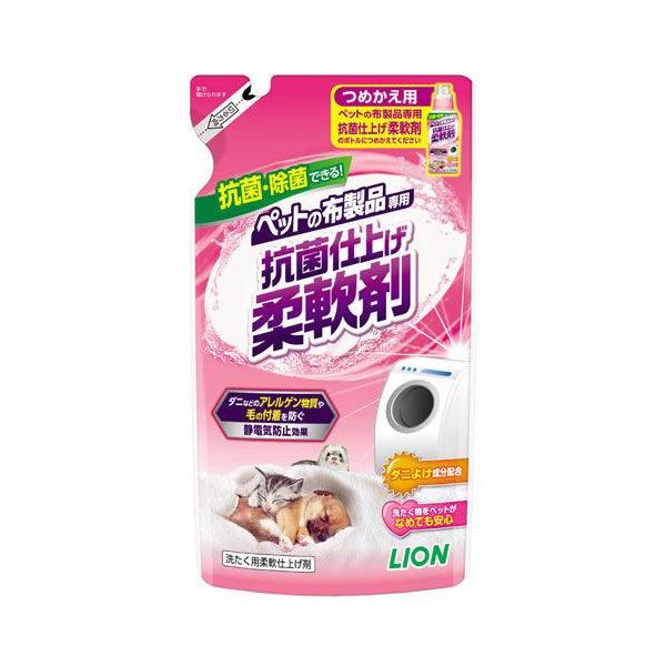メーカー：ライオン 4903351003910　ライオン　ペットの布製品専用　抗菌仕上げ柔軟剤　詰め替え用　３００ｇ　犬用品　猫用品　小動物用品　犬　いぬ　猫　ねこ　うさぎ　兎　モルモット　チンチラ　デグー　ハムスター　リス　ネズミ　ハリネ...