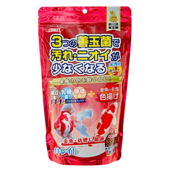 メーカー：イトスイ コメット　金魚の主食納豆菌色揚げ中粒　４３０ｇ　4971453056134　20210327　ｙ21ｍ03　mikari　金魚・メダカ　アクア用品　餌　エサ　金魚　金魚の餌　金魚の主食納豆菌　色揚げ　中粒　顆粒　浮上性　...