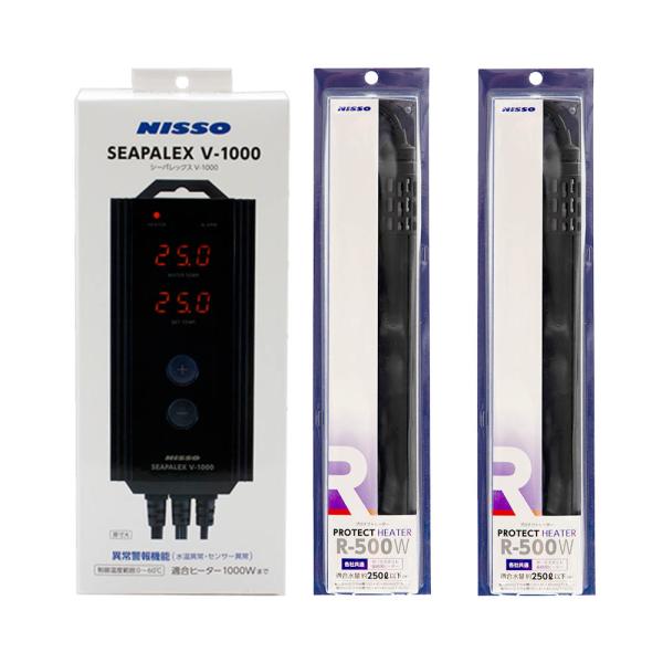 メーカー：ニッソー １２０〜ｃｍ水槽用　サーモ＆ヒータセット　ニッソー　プロテクトヒーター　Ｒ−５００Ｗ　4975637246649　アクアリウム用品　ヒーター　保温　保温器具　海水魚　熱帯魚　マルカン　空焚き防止機能　交換ヒーター　エコタ...