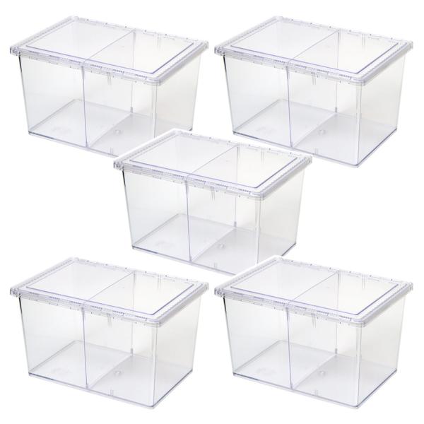 メーカー：シーラケース _aqua　クリアースライダー　ラージ　仕切りつき　昆虫　プラケース　ケース　飼育容器　アクア用品　コバエ防止　脱走防止　水槽　金魚・メダカ・錦鯉・日淡　_insect　５個入り　20211228　kak　×５個　y...