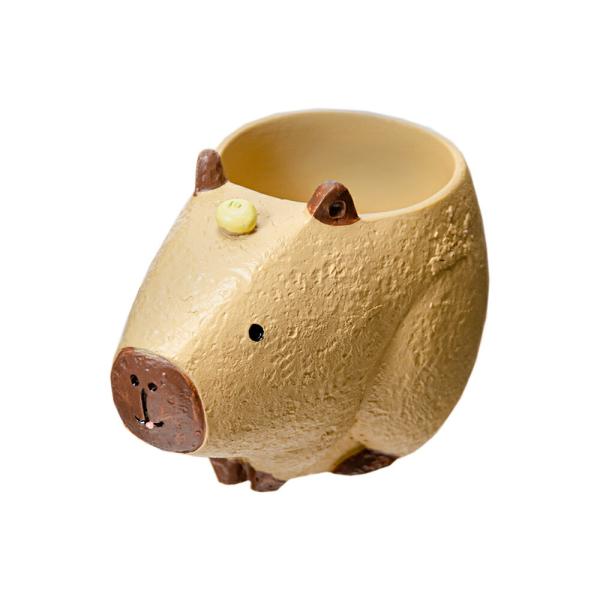 メーカー：ケーイーアイ littleregin　鉢カバー　鉢　植木鉢　ガーデニング用品　リトルレジンポット　カピバラ　１号ポット用　4530254142011　20220616　ｙ22ｍ06　Y.K.　リトルアニマル　レジン　プラスチック　...