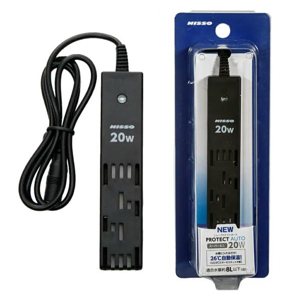 メーカー：ニッソー 4975637247042　ニッソー　ＮＥＷプロテクトオート　スーパーミニ　２０Ｗ　20230803　ｙ23ｍ08　Ishina　アクアリウム　アクア　アクアリウム用品　アクア用品　ヒーター　サーモスタット　オートヒータ...