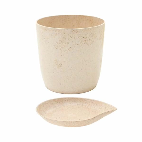 メーカー：用品セット 鉢　植木鉢　ガーデニング用品　大和プラスチック　ＰＯＮ　ｄｅ　ｅｃｏ　３号　ホワイト　プレート付き　2250002815357　20220818　ｙ22ｍ08　ytks　ガーデニング　園芸用品　ポット　Ｐ−３　プレート...