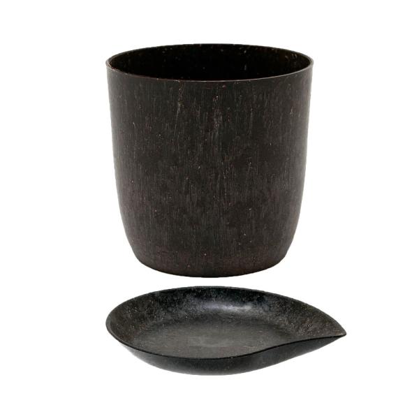 メーカー：用品セット 鉢　植木鉢　ガーデニング用品　大和プラスチック　ＰＯＮ　ｄｅ　ｅｃｏ　３号　ブラウン　プレート付き　2250002815364　20220818　ｙ22ｍ08　ytks　ガーデニング　園芸用品　ポット　Ｐ−３　プレート...