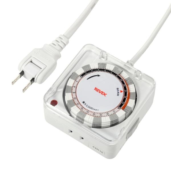 メーカー：リーベックス コード付２４時間タイマーコンセント　１個口　4943125711740　20230130　ｙ23ｍ01　mura　アクア用品　アクアリウム用品　アクアリウム　日用品　配線　電源　コンセント　タップ　タイマー　省エネ　...