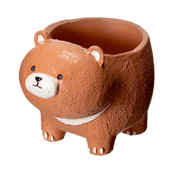 メーカー：ケーイーアイ littleregin　鉢カバー　鉢　植木鉢　ガーデニング用品　リトルレジンポット　四つ足アニマル　くま　１号ポット用　4530254159682　20230206　ｙ23ｍ02　muraリトルアニマル　レジン　プラ...