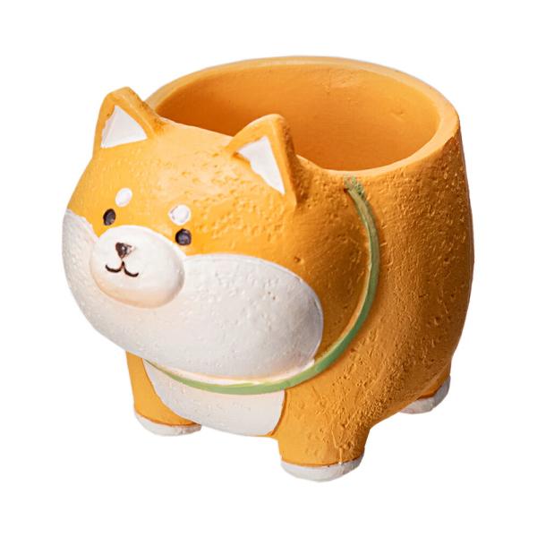 メーカー：ケーイーアイ littleregin　鉢カバー　鉢　植木鉢　ガーデニング用品　リトルレジンポット　四つ足アニマル　柴犬　１号ポット用　4530254159712　20230206　ｙ23ｍ02　muraリトルアニマル　レジン　プラ...