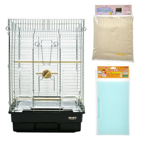 メーカー：ＨＯＥＩ birdcvset　鳥籠　cage　35tnrhizn　black　黒　ＨＯＥＩ　３５手のり　4963067011180　小動物　鳥　ケージ　小鳥　文鳥　十姉妹　キンカチョウ　インコ　小型インコ　セキセイインコ　ボタンイ...