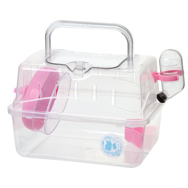 メーカー：fuu ｆｕｕ　小動物のｍｉｎｉキャリーｓｅｔ　ピンク　4573298447025　mura　小動物・鳥　ペット用品　小動物用品　ペット用　小動物用　キャリー　回し車　ホイール　給水器　給水ボトル　クリア　透明　着脱簡単　セット　...