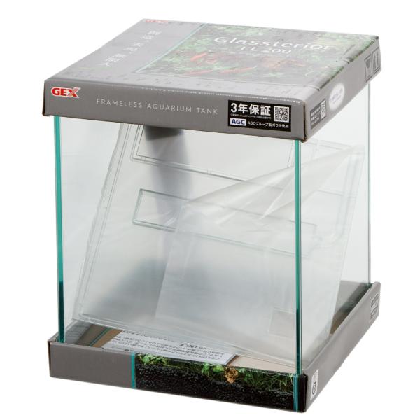 メーカー：ジェックス グラステリア　ＦＬ２００水槽　２０×２０×２５ｃｍ水槽　4972547043986　11941　アクアリウム用品　アクア用品　水槽　３０ｃｍ未満　ジェックス　器具　小型水槽　２０ｃｍ水槽　ガラス水槽　専用フタ付き　フレ...