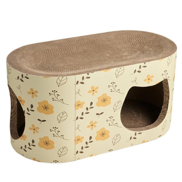 メーカー：ボンビアルコン メーカー画像　4977082746613　猫用　爪とぎ　ボンビアルコン　猫のツメトギ　かくれんぼ　イエローフラワー　猫　つめとぎ　猫　つめとぎ　猫　ネコ　ねこ　ねこ用　猫用　ネコ用　愛猫　愛猫用　CAT　猫用品　ね...