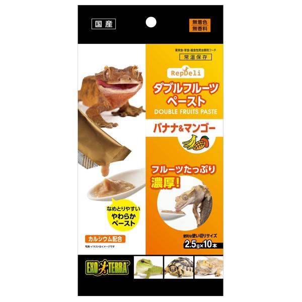 メーカー：ジェックス GEX　RepDeli　ダブルフルーツペースト　バナナ&amp;マンゴー　4972547044402　04405　_hachu　爬虫類　人工飼料　レトルト　主食　フード　ペースト　カルシウム配合　ばなな　マンゴー　フル...