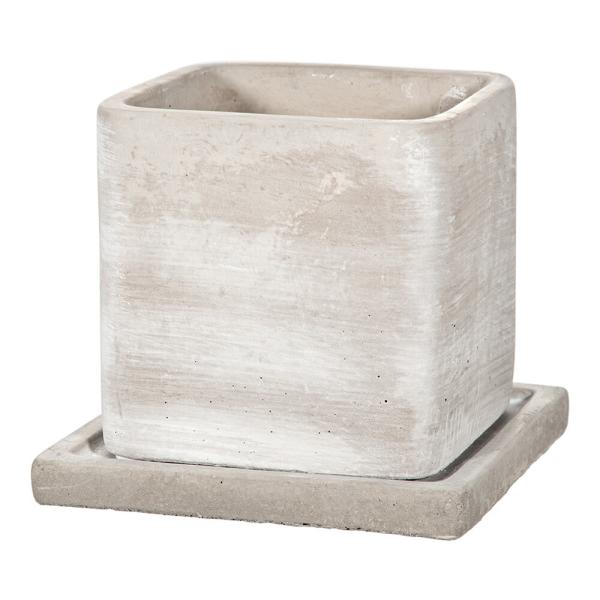 セメントポット　スクエア　Ｓ　植木鉢　4589588305845　20241024　y24m10　ktym　セメント　ポット　植木鉢　鉢　四角　Sサイズ　無機質　モノトーン　インテリア　部屋　お部屋　園芸用品　園芸　ガーデニング用品　ガーデ...