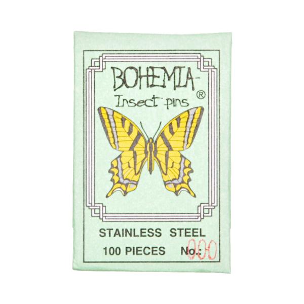メーカー：六本脚 標本針　BOHEMIA　InsectPins　000号　100本入り　長さ38mm　標本用品　標本　昆虫用品　ボヘミア　蝶　針　展翅　チェコ製　海外製　チョウ　チョウチョ　蝶々　ガ　蛾　シジミ　ホリイコシジミ　小型　極細　...