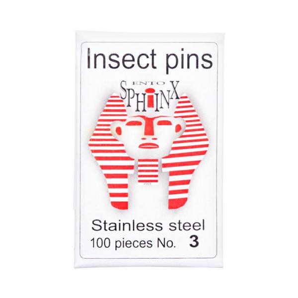 メーカー：六本脚 標本針　Ento　Sphinx　Insect　Pins　3号　38mm　標本用品　標本　昆虫用品　ボヘミア　蝶　針　展翅　チェコ製　海外製　チョウ　チョウチョ　蝶々　ガ　蛾　有頭　ピン　虫　虫ピン　洋針　ステンレス　昆虫標...