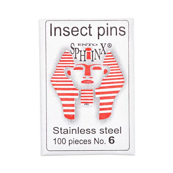 メーカー：六本脚 標本針　Ento　Sphinx　Insect　Pins　6号　38mm　標本用品　標本　昆虫用品　ボヘミア　蝶　針　展翅　チェコ製　海外製　チョウ　チョウチョ　蝶々　ガ　蛾　有頭　ピン　虫　虫ピン　洋針　ステンレス　昆虫標...