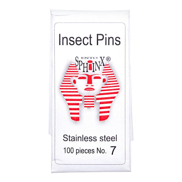 メーカー：六本脚 標本針　Ento　Sphinx　Insect　Pins　7号　50mm　標本用品　標本　昆虫用品　ボヘミア　蝶　針　展翅　チェコ製　海外製　チョウ　チョウチョ　蝶々　ガ　蛾　有頭　ピン　虫　虫ピン　洋針　ステンレス　昆虫標...