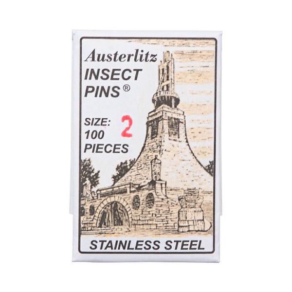 メーカー：六本脚 標本針　Austerlitz　Insect　Pins　2号　38mm　標本用品　標本　昆虫用品　蝶　針　展翅　チェコ製　海外製　チョウ　チョウチョ　蝶々　ガ　蛾　有頭　ピン　虫　虫ピン　洋針　ステンレス　昆虫標本　展足　ナ...