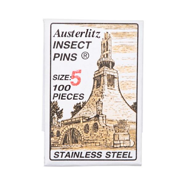 メーカー：六本脚 標本針　Austerlitz　Insect　Pins　5号　38mm　標本用品　標本　昆虫用品　蝶　針　展翅　チェコ製　海外製　チョウ　チョウチョ　蝶々　ガ　蛾　有頭　ピン　虫　虫ピン　洋針　ステンレス　昆虫標本　展足　ナ...