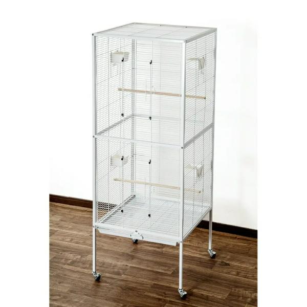 メーカー：(株)リーフ Leaf Corp minimalcages　アウトレット品　（大型）小鳥の広々ケージ　ホワイト　大型バードケージ　（６０．０×６０．０×１５５ｃｍ）　組立確認済　小動物　鳥　鳥かご　鳥籠　ケージ　モモンガ　小鳥用　...
