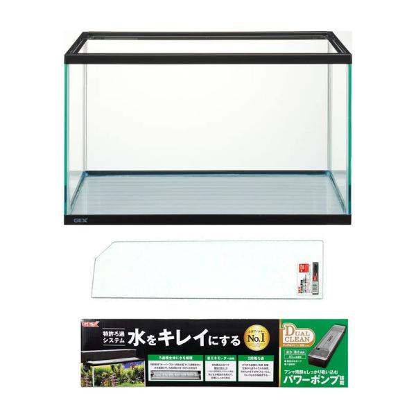 メーカー：ジェックス reveiwcoupon2604rk　水槽セット　セット　GEX　ガラス水槽　マリーナ60cm水槽　ガラスフタ付き&amp;デュアルクリーン600　60×30×36cm　上部フィルター　4972547041388　アク...